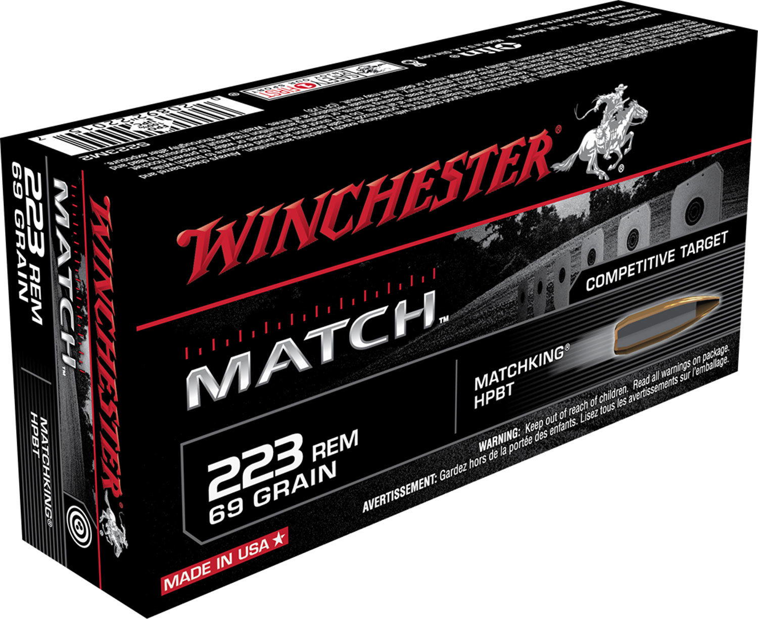 WINCHESTER 223 Rem 69Gr MATCH HPBT 20rd | KYGUNCO