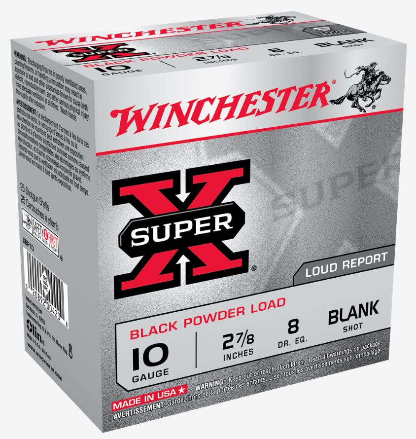 WINCHESTER 10Ga SuperX Black Powder Load Blanks 25rd | KYGUNCO