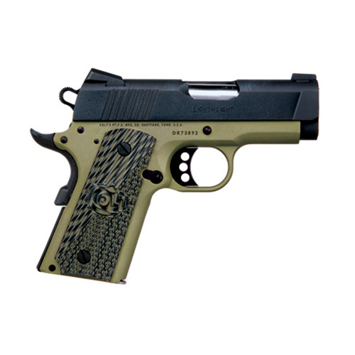COLT Defender 45ACP FS 3ʺ Black 7rd Army Green Frame | KYGUNCO