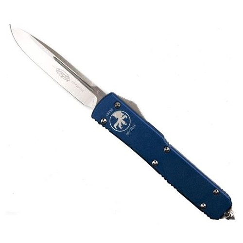 MICROTECH KNIVES Blue Ultratech OTF Knife, Satin Single Edge Blade ...