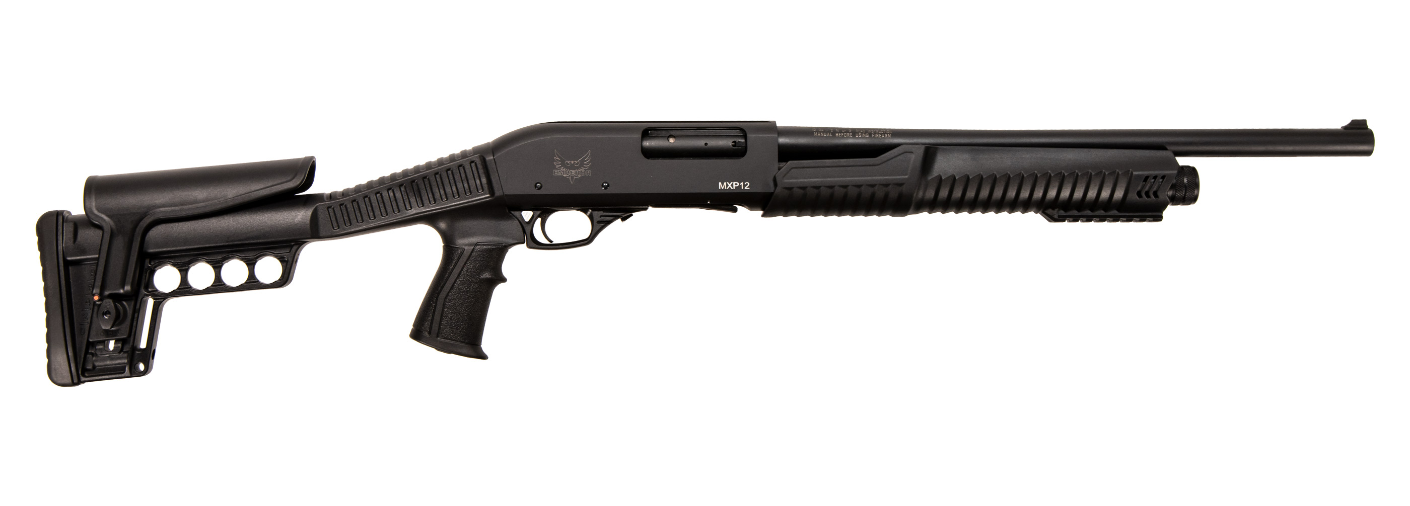 EMPEROR FIREARMS MXP12 12 Gauge 3ʺ 4+1 Pump Shotgun w/ Tactical Stock ...