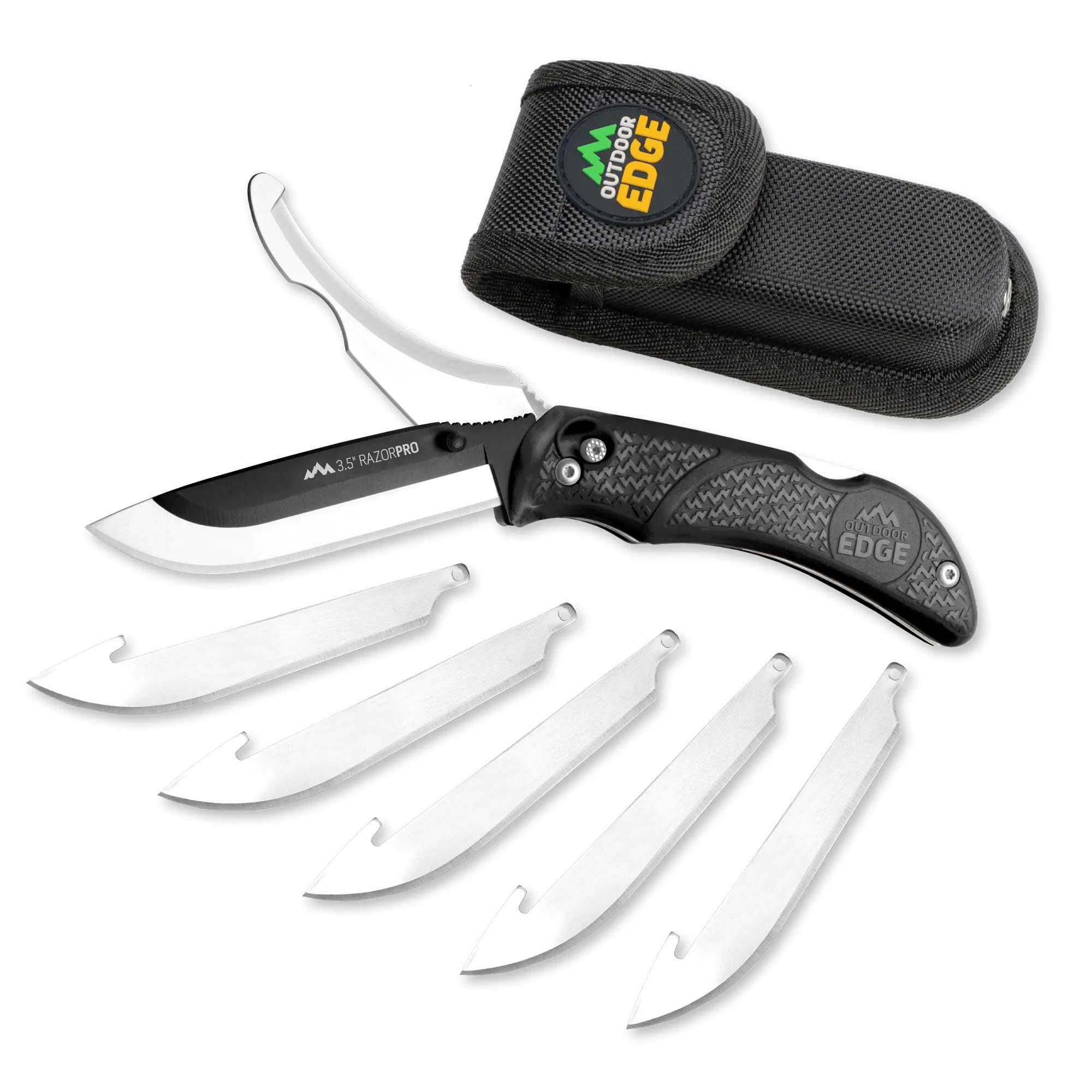 OUTDOOR EDGE RazorPro 3.5in Black, 6-Blades | KYGUNCO