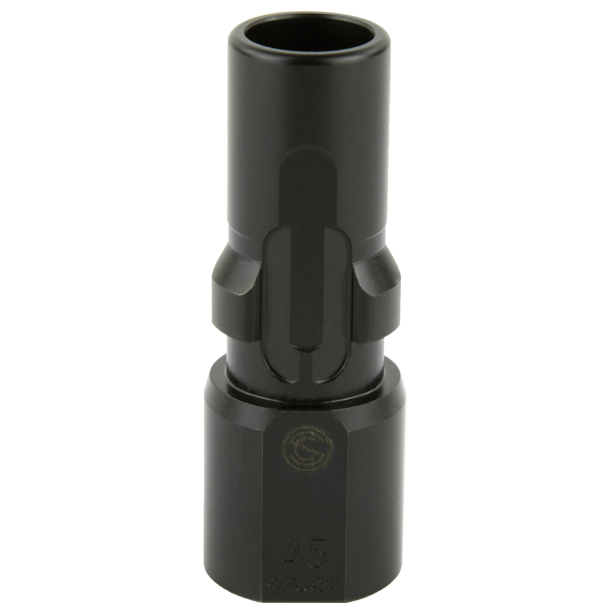 SILENCERCO 5/8x24 Adapter 45 ACP Black 3-Lug Muzzle Device | KYGUNCO