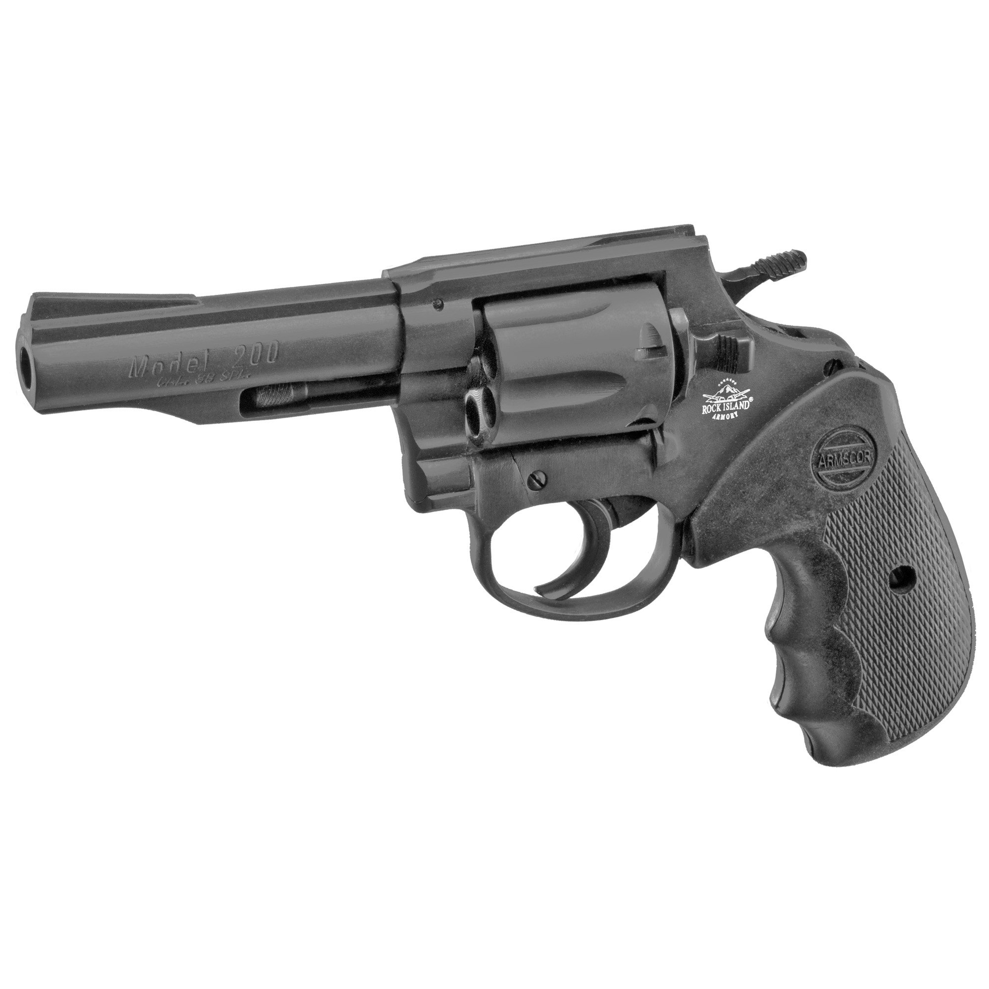 ROCK ISLAND M200 38 Special 4" 6rd Revolver - Black | KYGUNCO