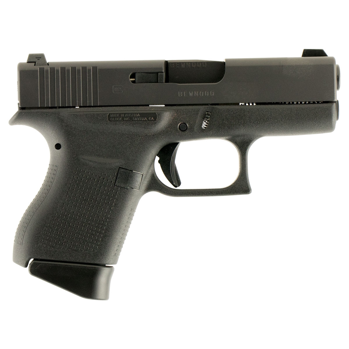 GLOCK G43 9mm 3.41in 6rd Pistol w/ Night Sights - Qualified ...