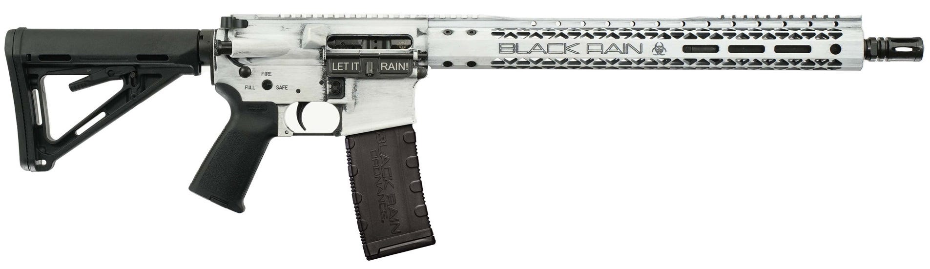 BLACK RAIN ORDNANCE SPEC 15 5.56 NATO 16" 30rd Semi-Auto AR15 Rifle - Battleworn White | KYGUNCO