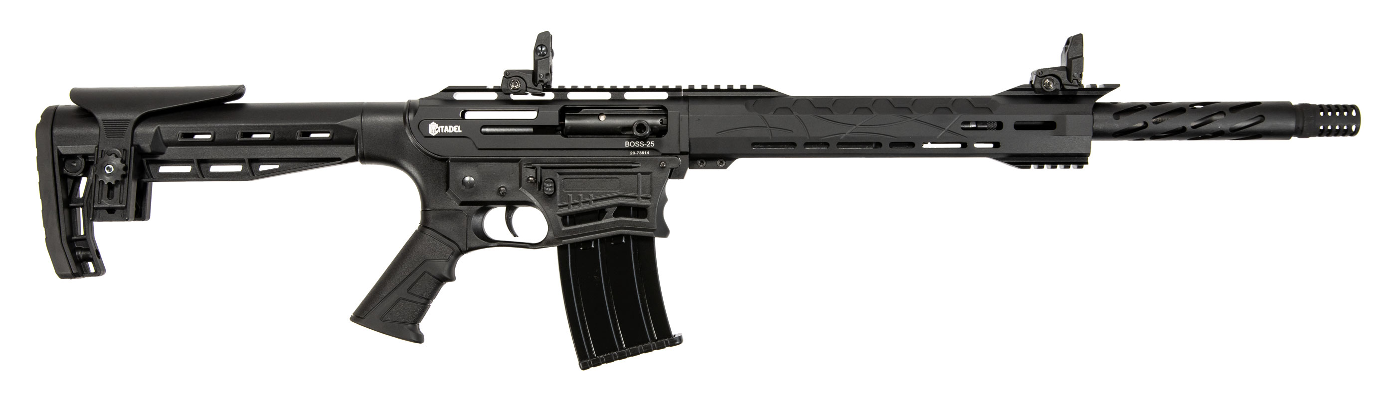 CITADEL Boss-25 12 Gauge 3ʺ 18.75ʺ 5+1 Semi-Auto Shotgun - Black | KYGUNCO