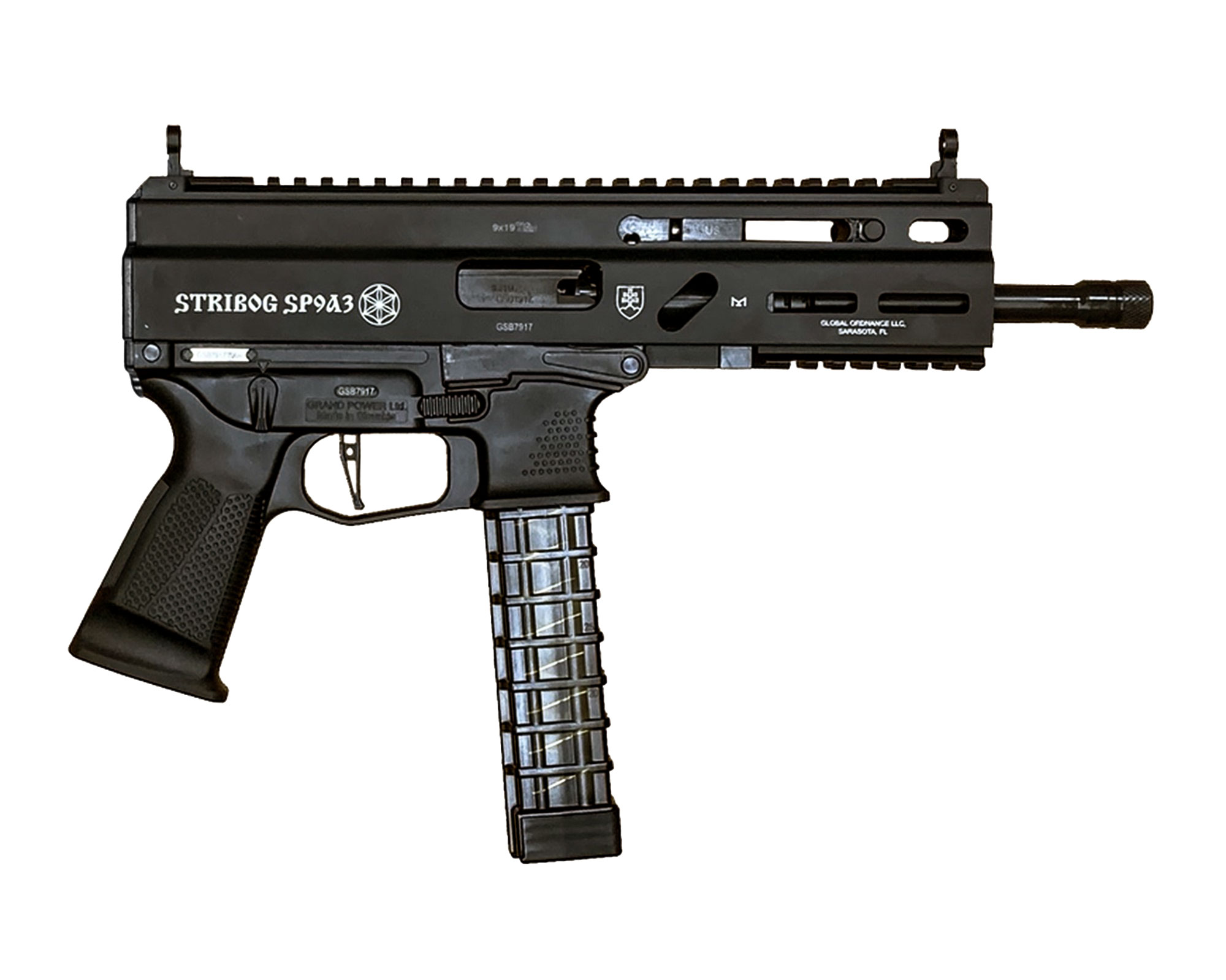 GRAND POWER Stribog 9mm 8" 30rd Pistol | Black | KYGUNCO