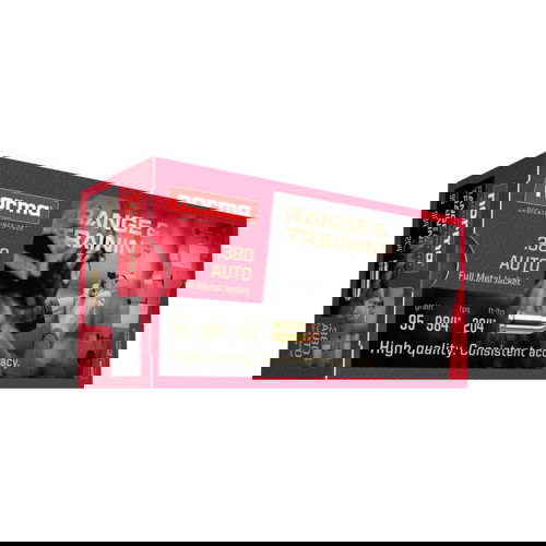 NORMA AMMO 380 Auto Range 95Gr FMJ Brass - 50rd | KYGUNCO