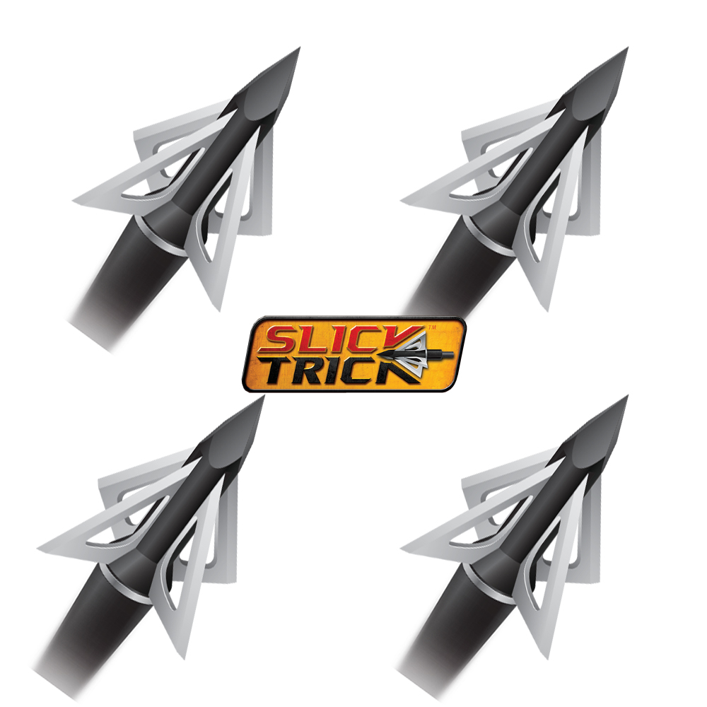 SLICK TRICK Standard 1" Fixed 4-Blade 100Gr Broadheads 4-Pack | KYGUNCO