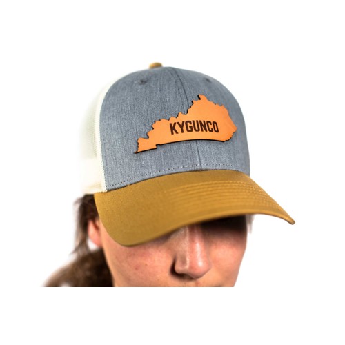 KYGUNCO Kentucky State Leather Patch - Mustard / Heather | KYGUNCO