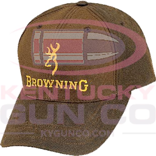 BROWNING Dura-Wax w/Corporate Logo Brown Ballcap | KYGUNCO