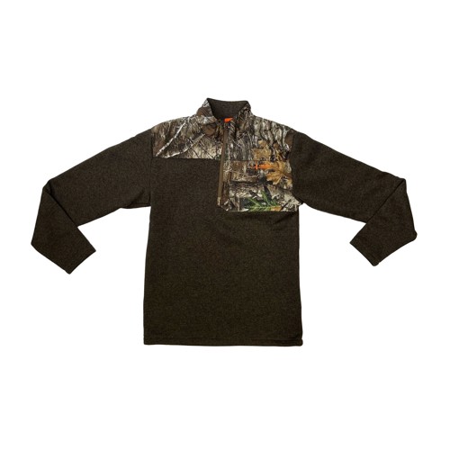 HABIT Crater Valley 1/4 Zip Fleece Sweater - Brown / Mossy Oak ...