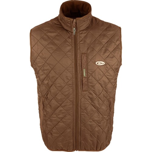 DRAKE Delta Quilted Fleece Lined Vest Tobacco Plus | KYGUNCO