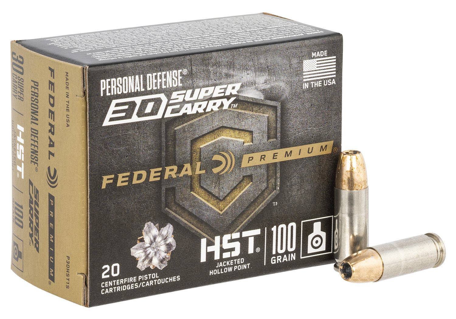 FEDERAL AMMO 30 Super Carry 100Gr HST JHP 20rd | KYGUNCO