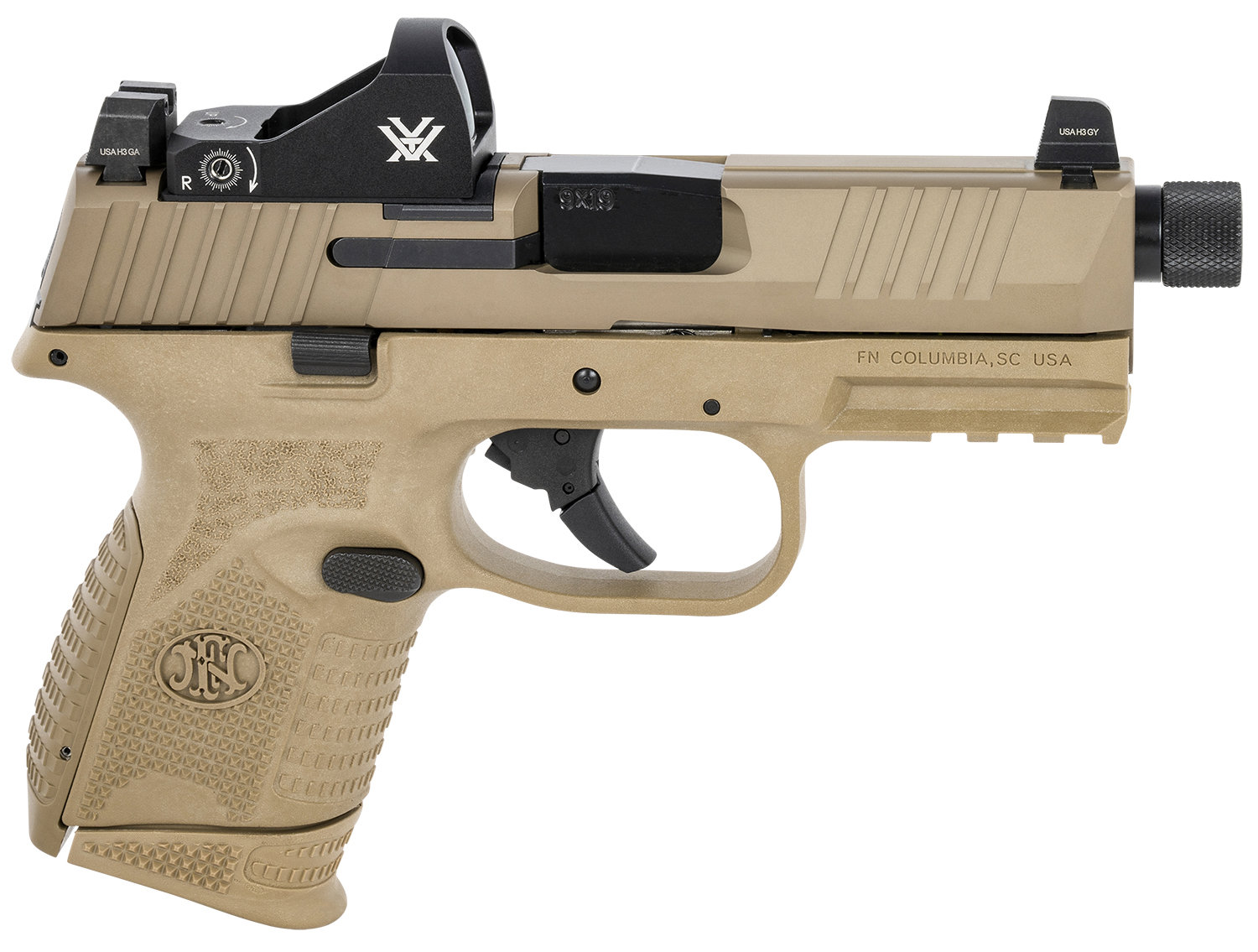 FN AMERICA 509 Compact Tactical 9mm 24rd 4.32" FDE » KYGUNCO