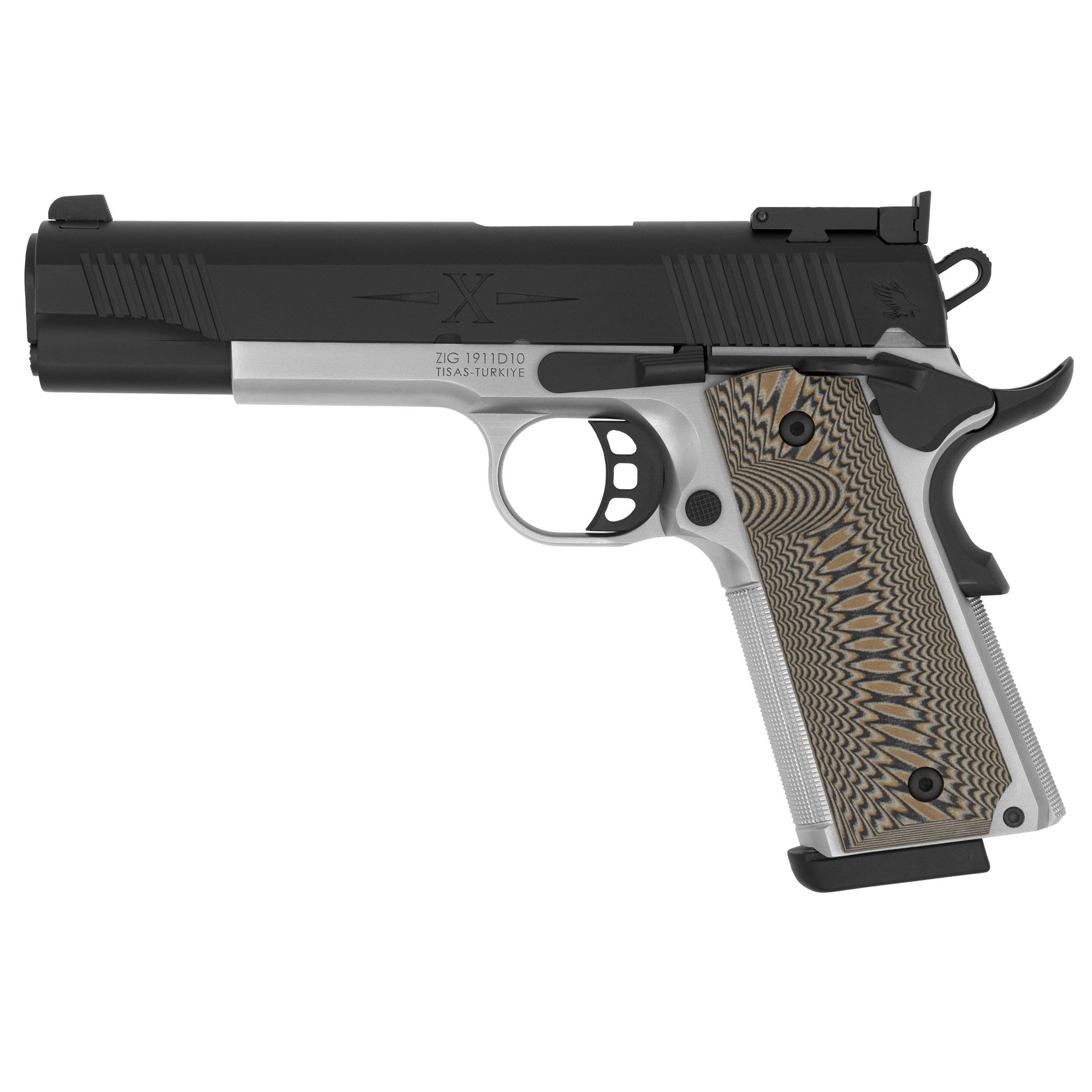 TISAS 1911 D10 10mm 5ʺ 8rd Pistol - Two-Tone w/ G10 Grips | KYGUNCO