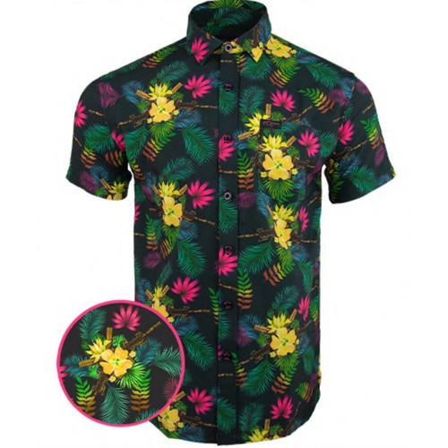 RETRO RIFLE Hawaiian SS Button Down - Tropics / Yellow | KYGUNCO