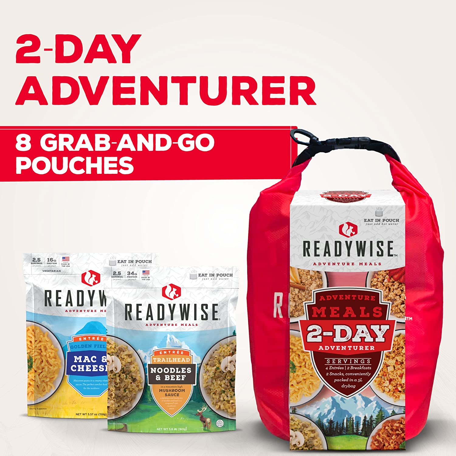 READY WISE 2-Day Adventure Kit (Freeze Dried Meals / Dry Bag) | KYGUNCO