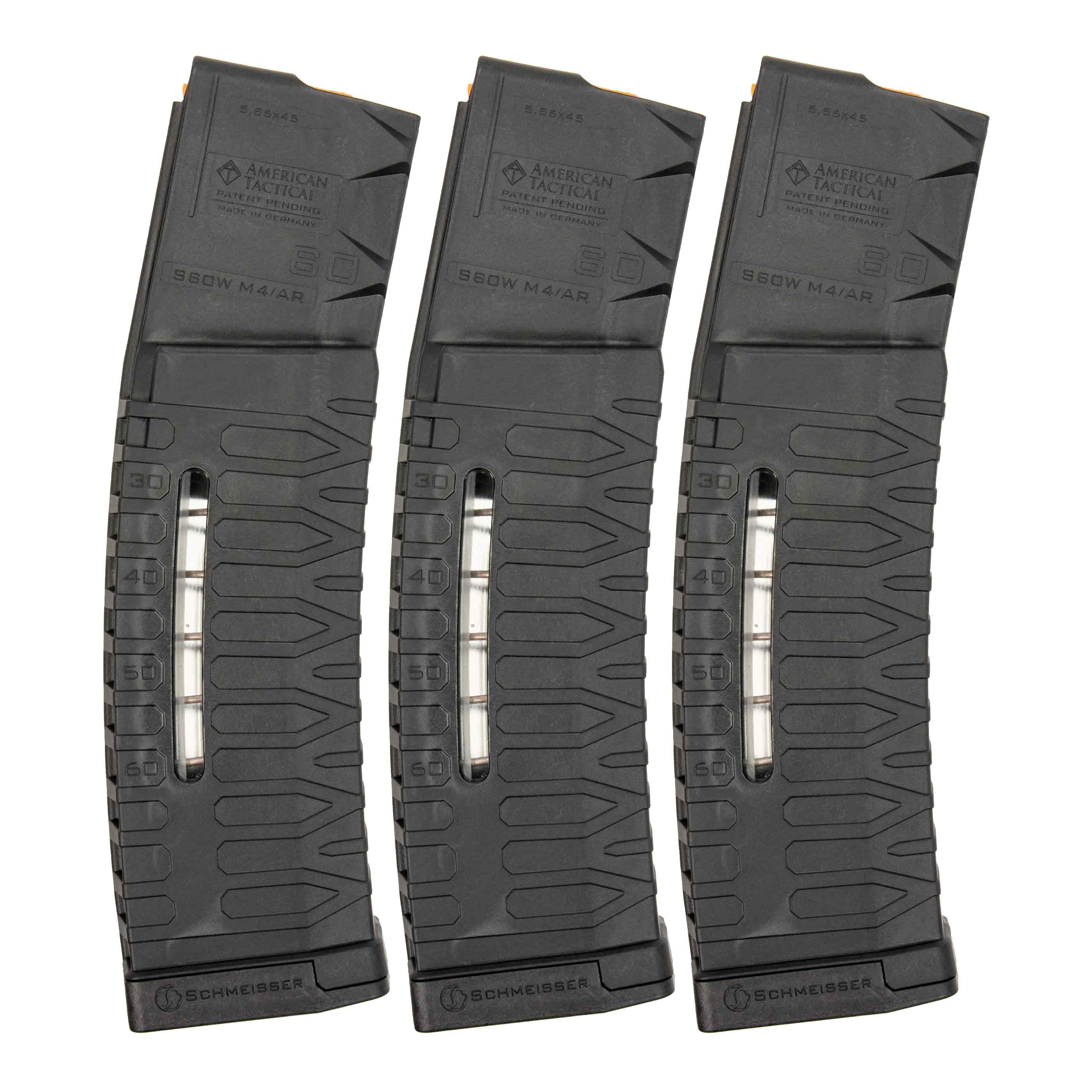 AMERICAN TACTICAL IMPORTS Schmeisser AR15 223/5.56 60rd Mag w/Window -3 ...