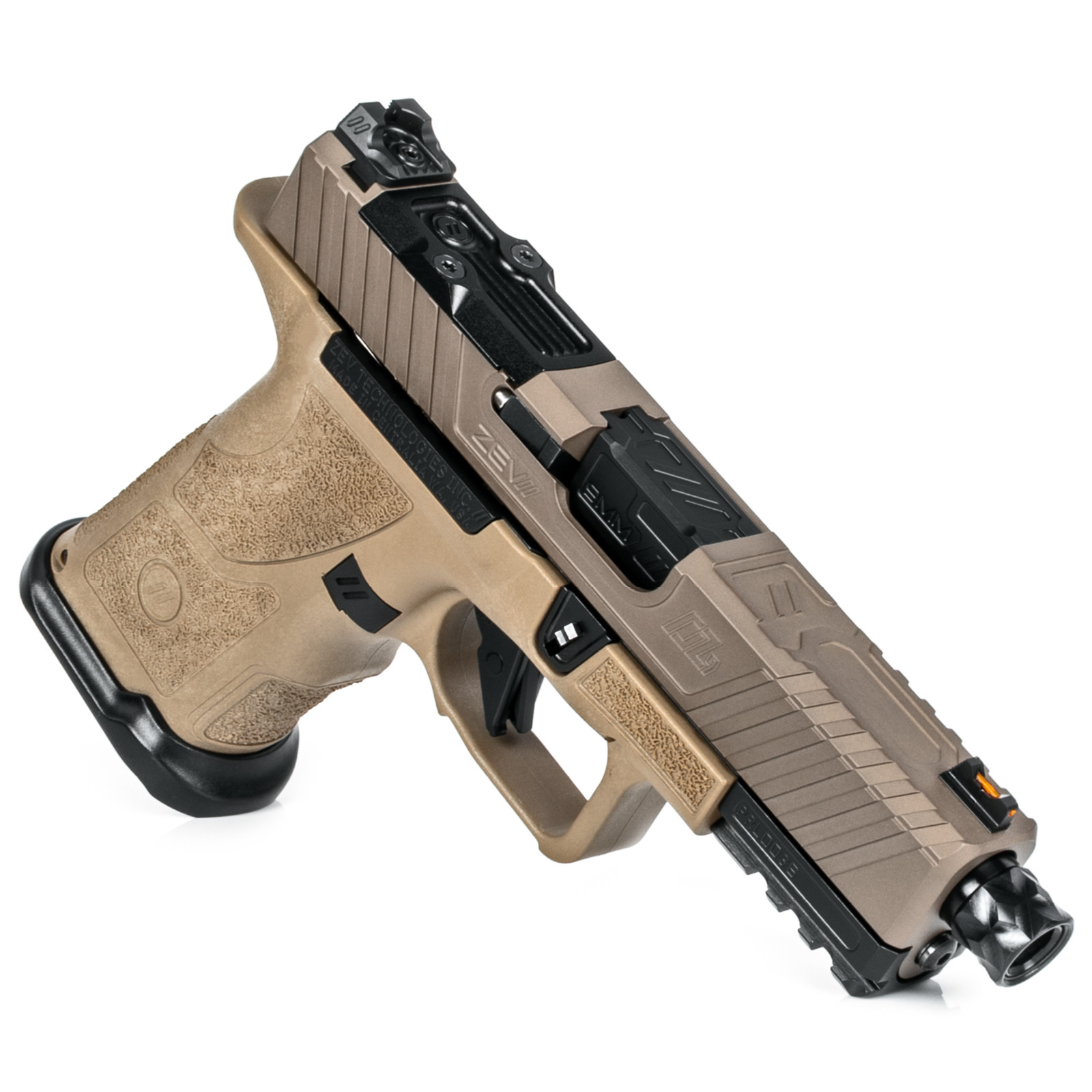 ZEV TECHNOLOGIES OZ9C Elite 9mm 4" Semi-Auto Pistol w/ Threaded Barrel ...