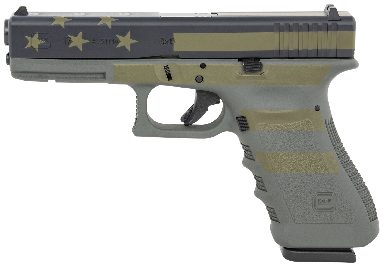 GLOCK G17 G3 9mm 4.49" 17rd Semi-Auto Pistol - Operator Flag Cerakote ...