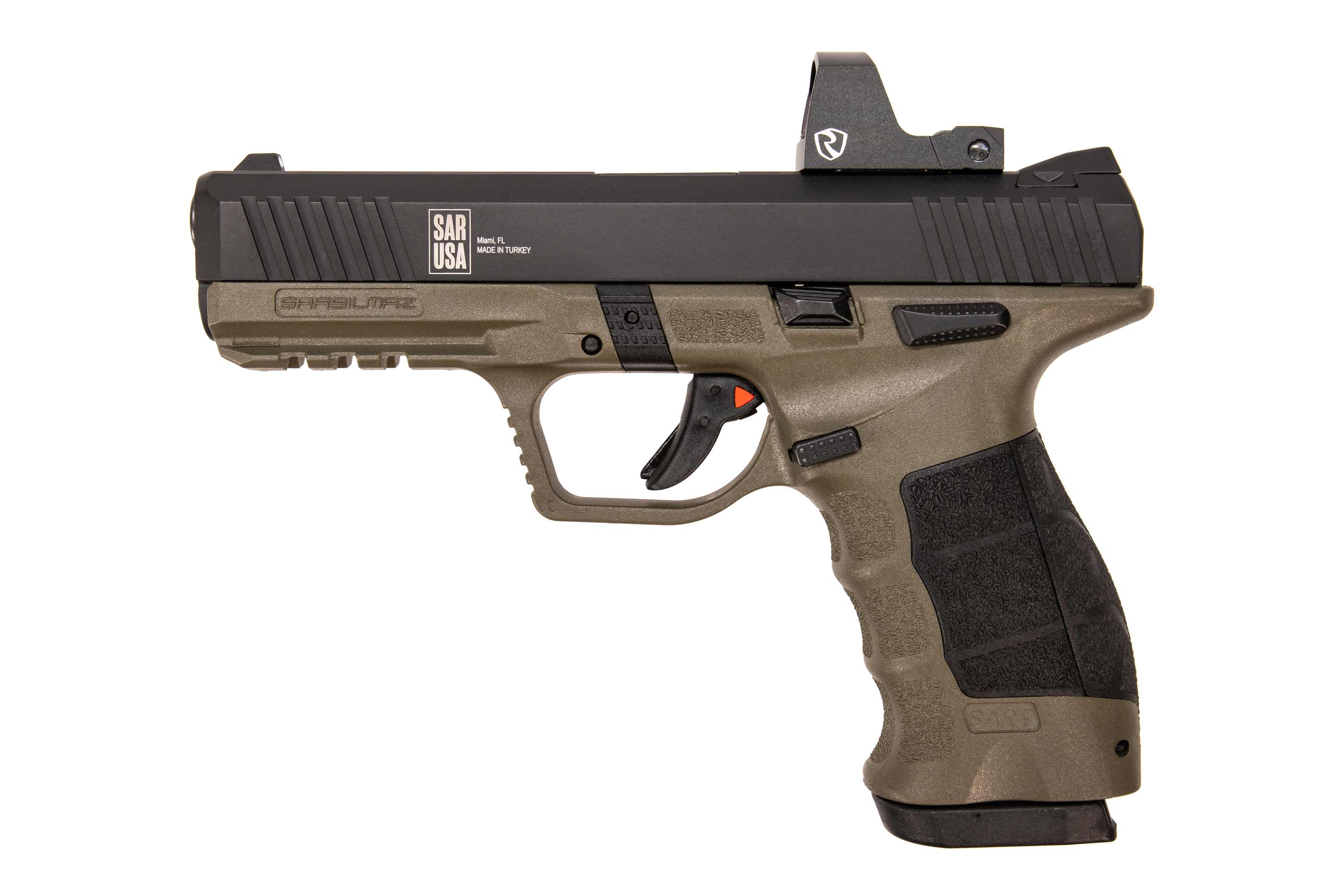 SAR USA SAR9 Mete 9mm OD Green/Blk 17 | KYGUNCO