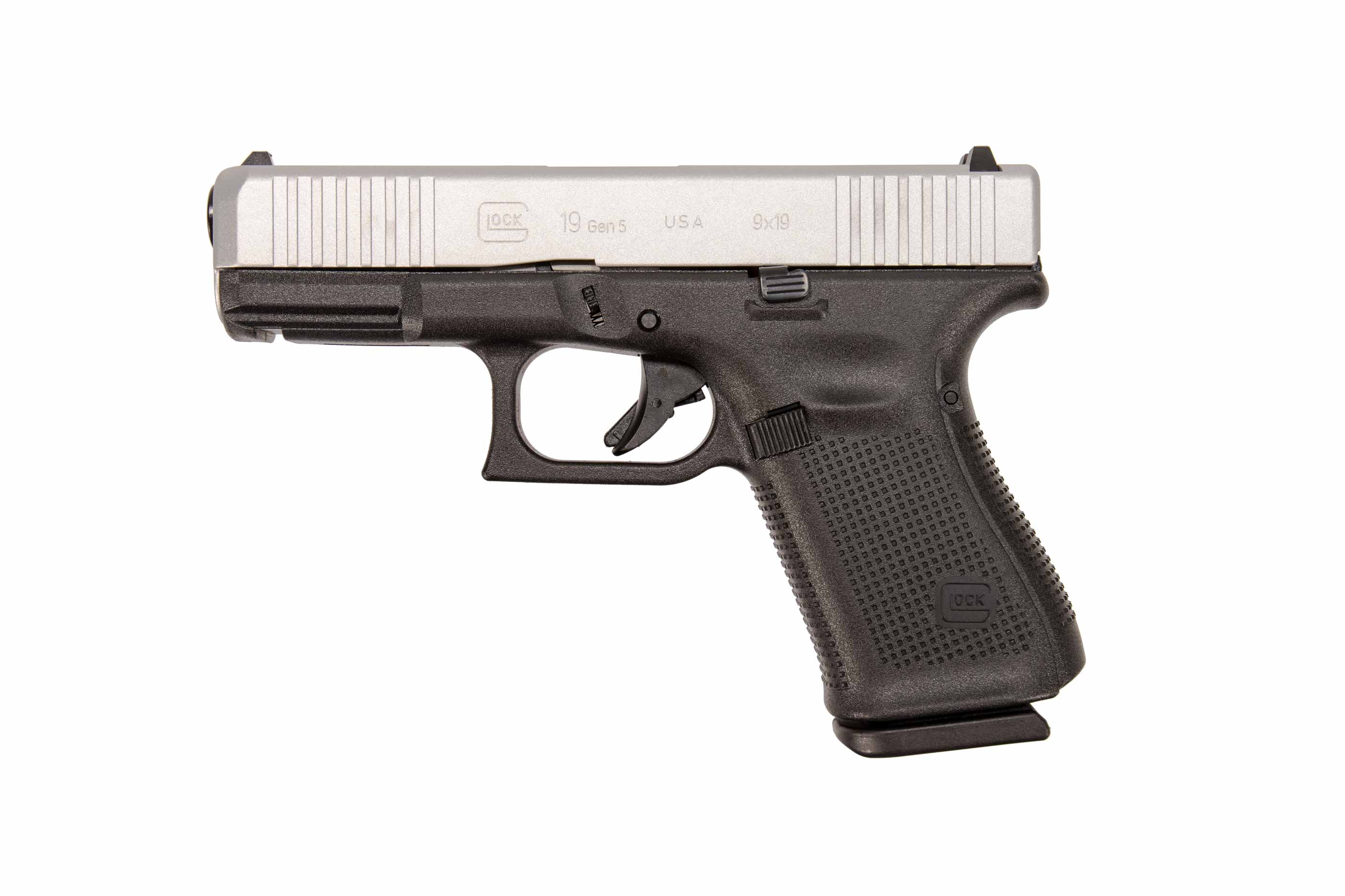 GLOCK G19 G5 9mm 4.02" 15rd Pistol - FXD Silver Slide | KYGUNCO