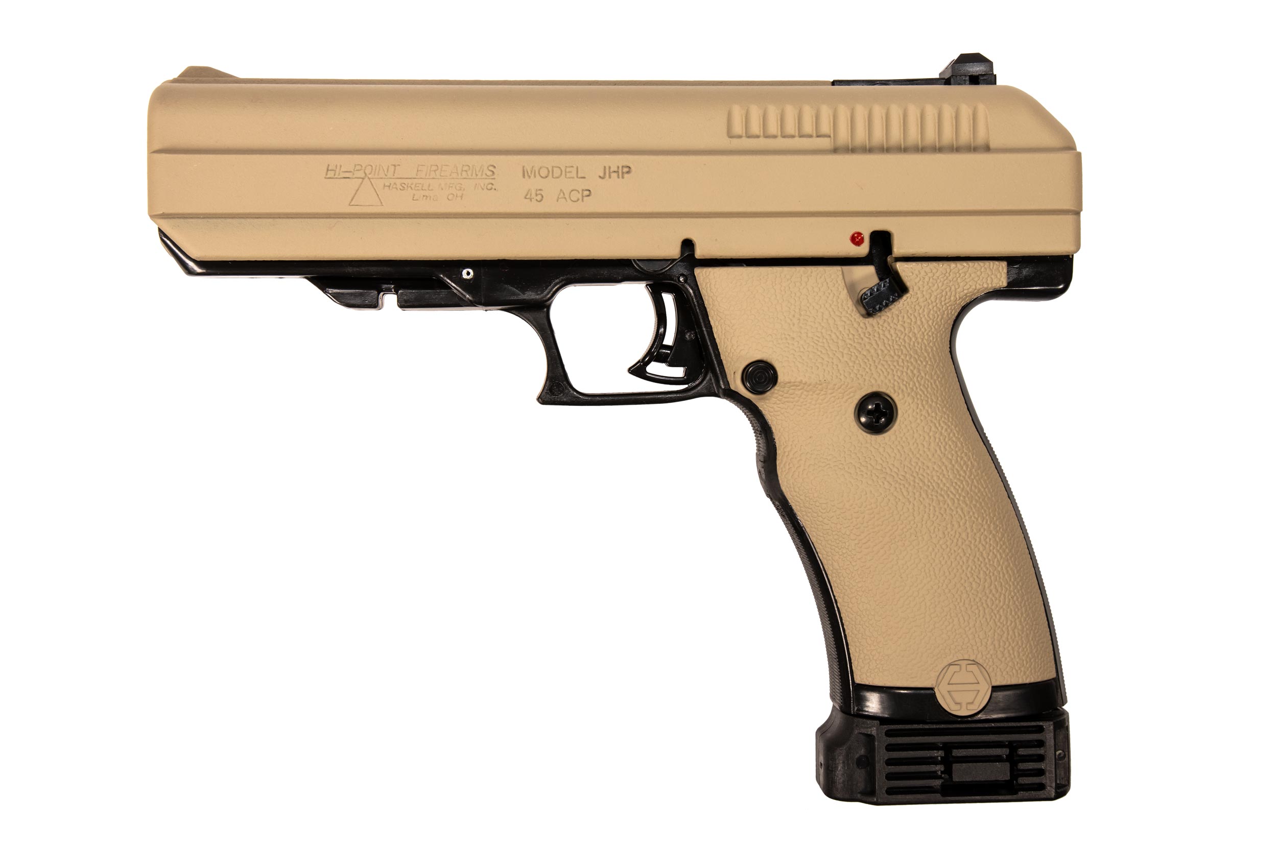 HI-POINT JH/P 45 ACP 4.50" 9rd Pistol - Tan / Black | KYGUNCO