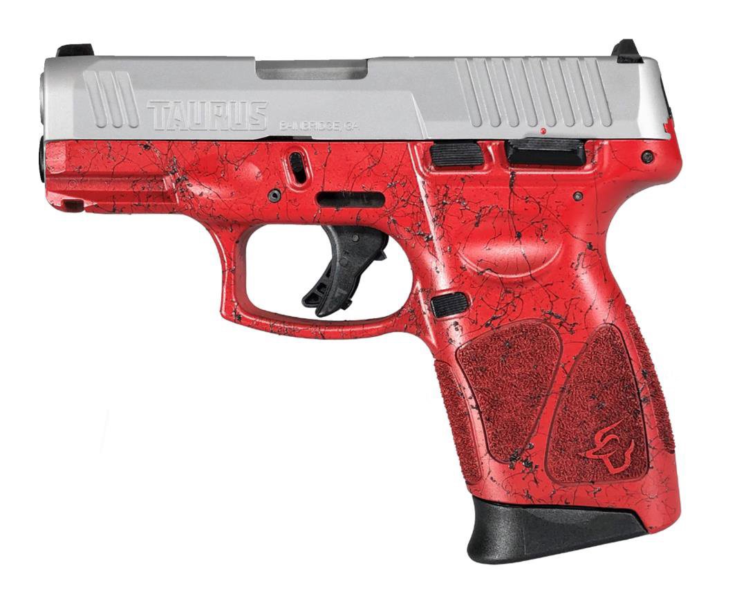 TAURUS G3C 9mm 3.2" 10rd Pistol - Stainless w/ Red Splatter Frame | KYGUNCO