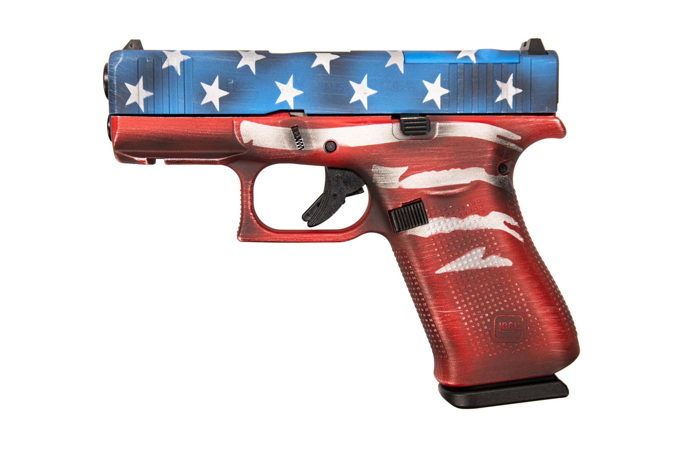 GLOCK G43X MOS 9mm 3.41" 10rd Optic Ready Pistol | American Flag | KYGUNCO
