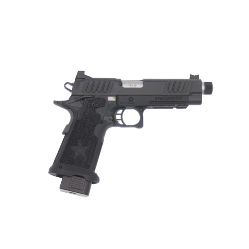 STACCATO-P 9mm 5ʺ 17rd Threaded Barrel Curved Trigger - Black | KYGUNCO