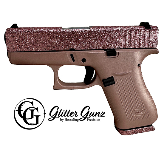 GLOCK G43X 9mm 3.4" 10rd Pistol | Rose Gold GlitterGunz | KYGUNCO