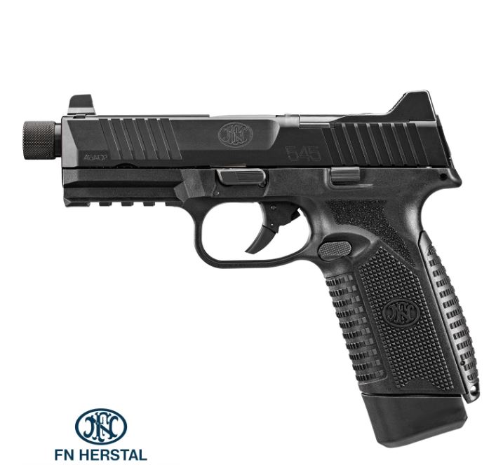 FN 545 Tactical 45 ACP 4.71" 18rd Optic Ready Pistol w/ Suppressor ...