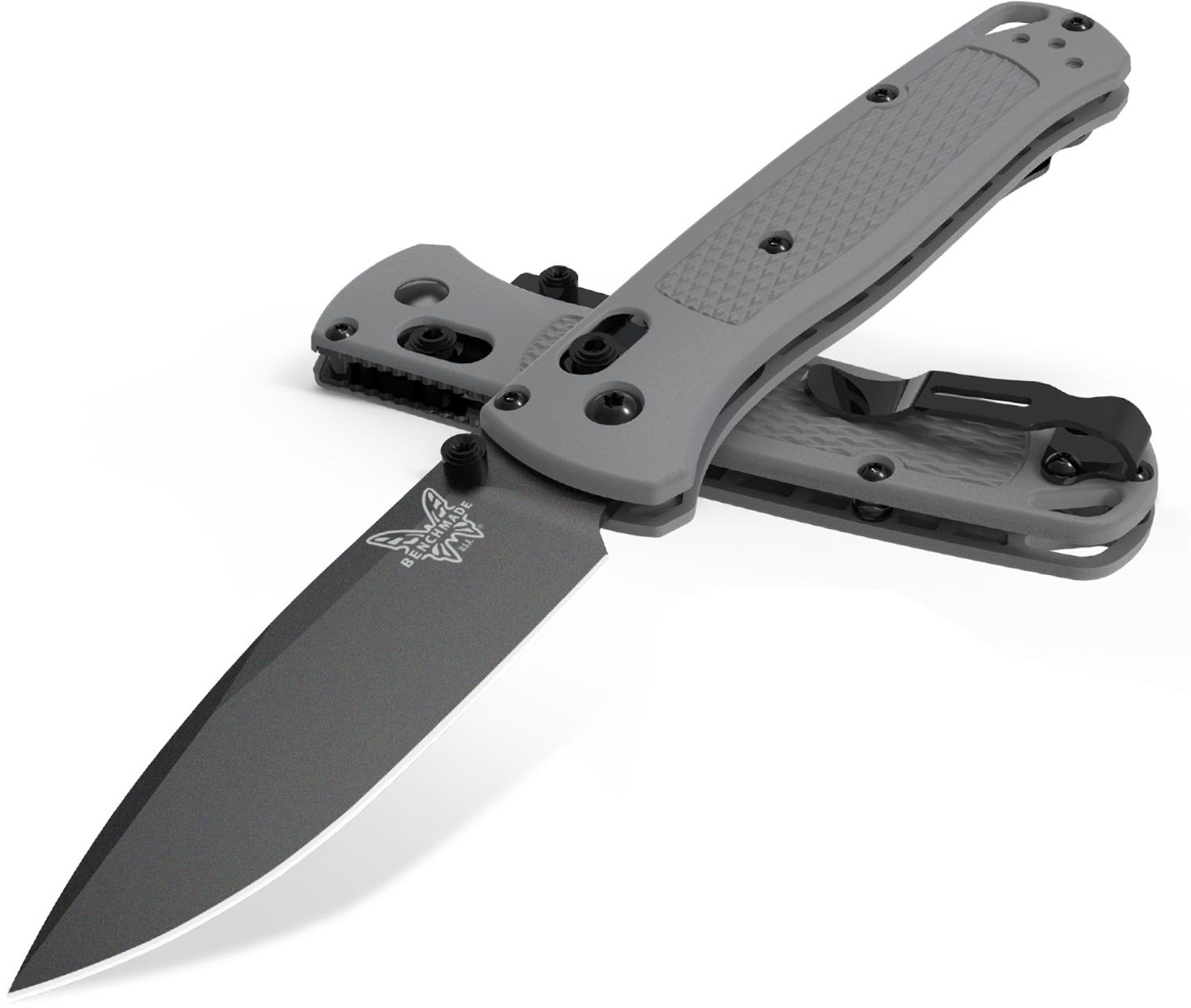 BENCHMADE Bugout AXIS Folding Knife 3.24" Plain Blade - Storm Gray ...