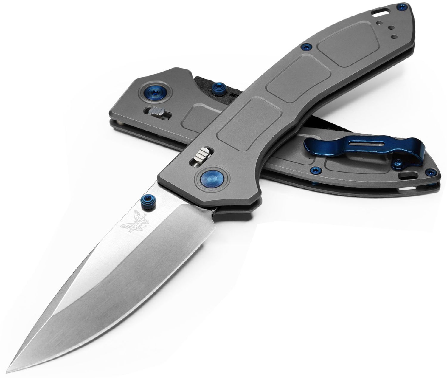 BENCHMADE 748 Narrows AXIS Folding Knife 3.43" Drop Point Blade - Gray ...