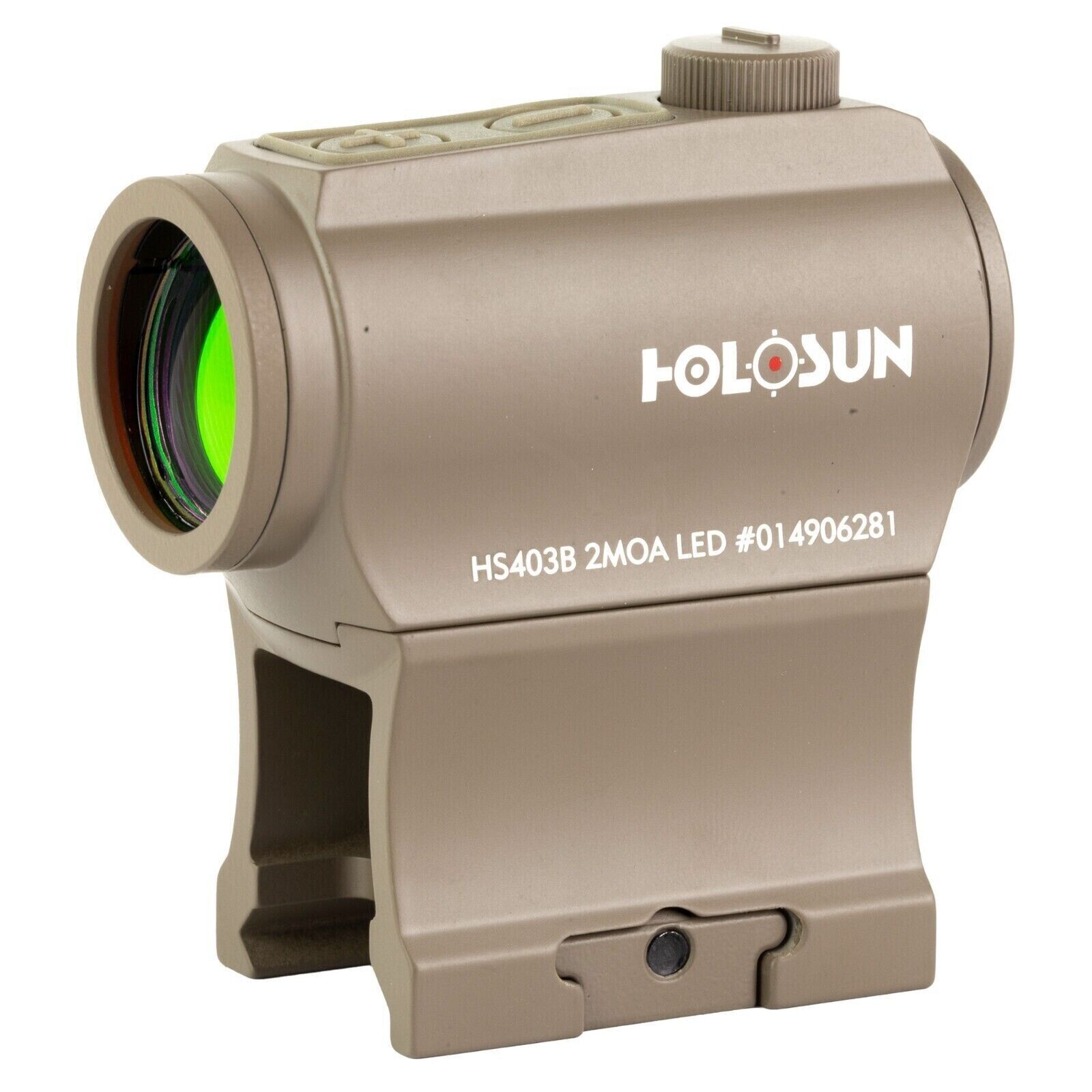 HOLOSUN HS403B 1x 2MOA Dot 20mm Red Dot Rifle Sight - FDE | KYGUNCO