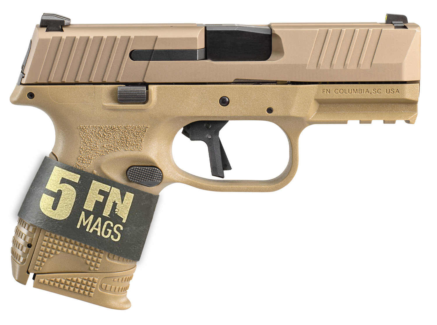 FN AMERICA FN 509C 9mm 3.7" 10rd Pistol w/ 5 Mag Bundle - FDE | KYGUNCO