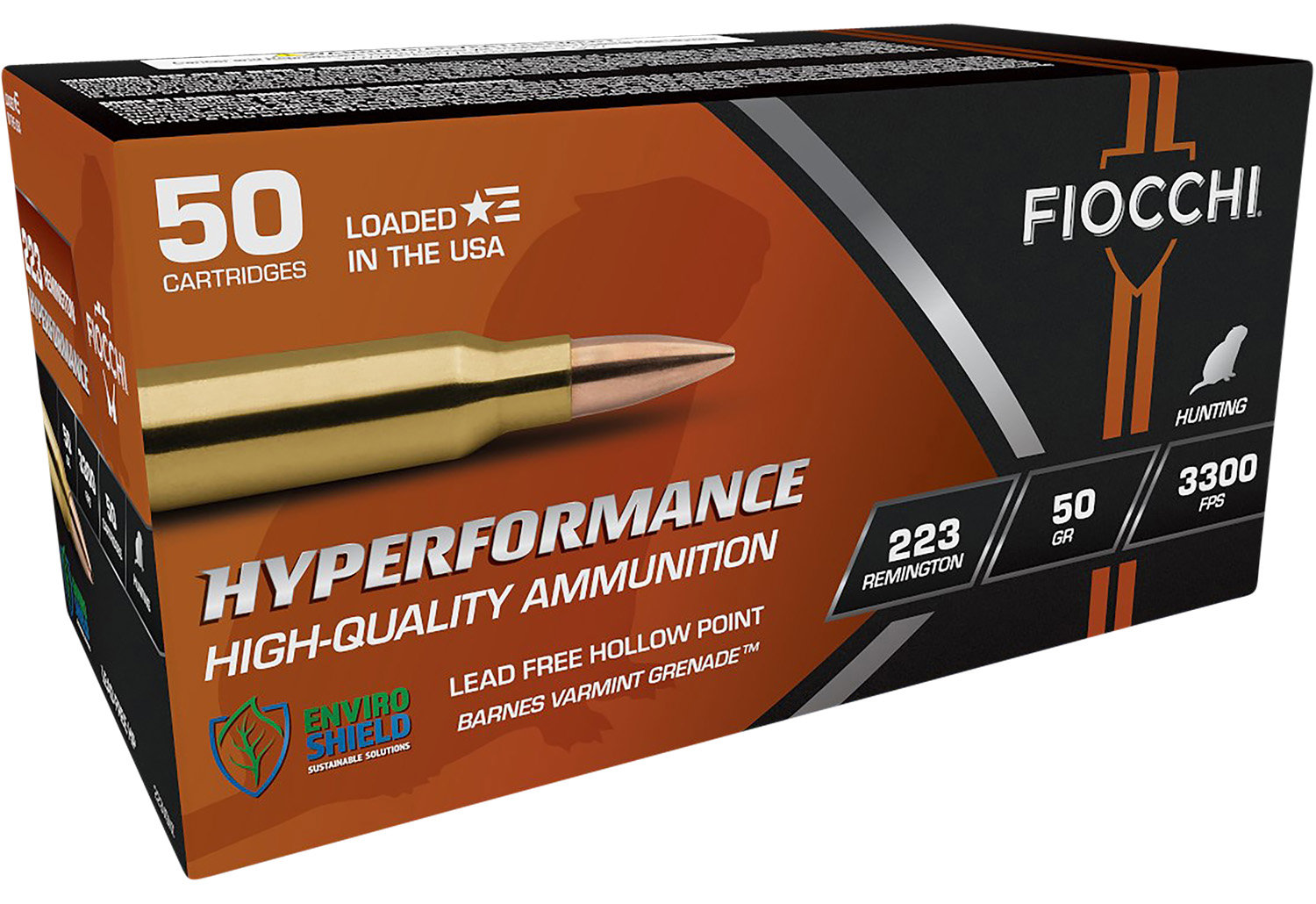 FIOCCHI Hyperformance 223 Rem 50 gr Lead Free Hollow Point Ammunition ...