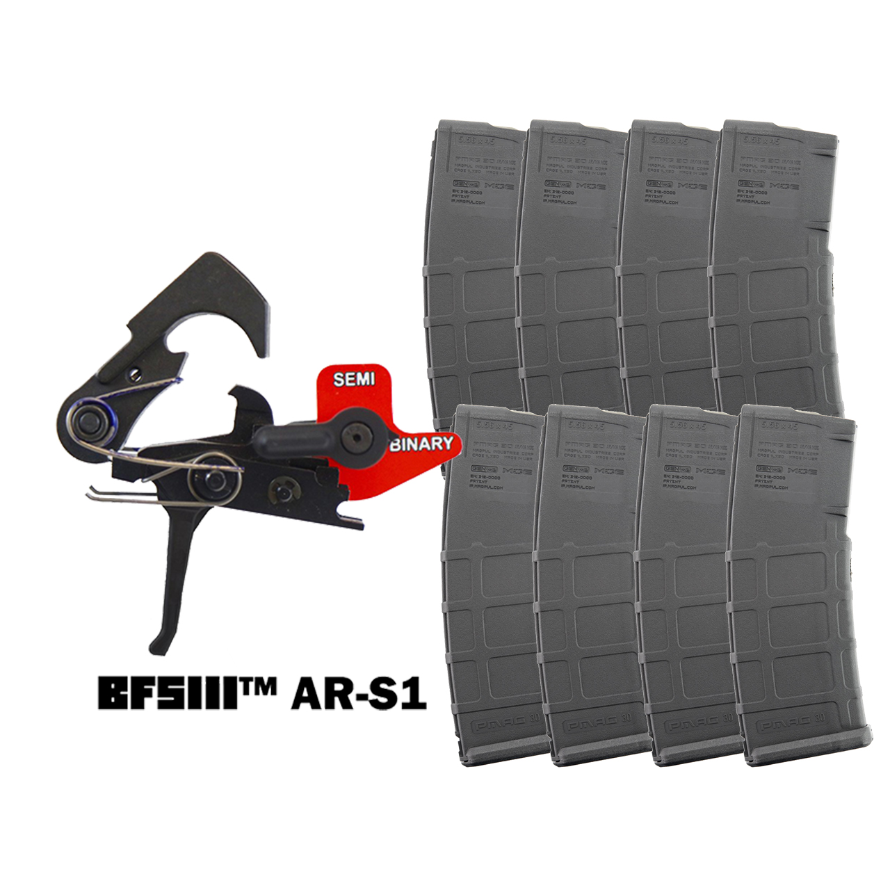 FRANKLIN ARMORY BFSIII AR-S1 Binary Trigger + 8 Magpul 30rd PMag COMBO ...