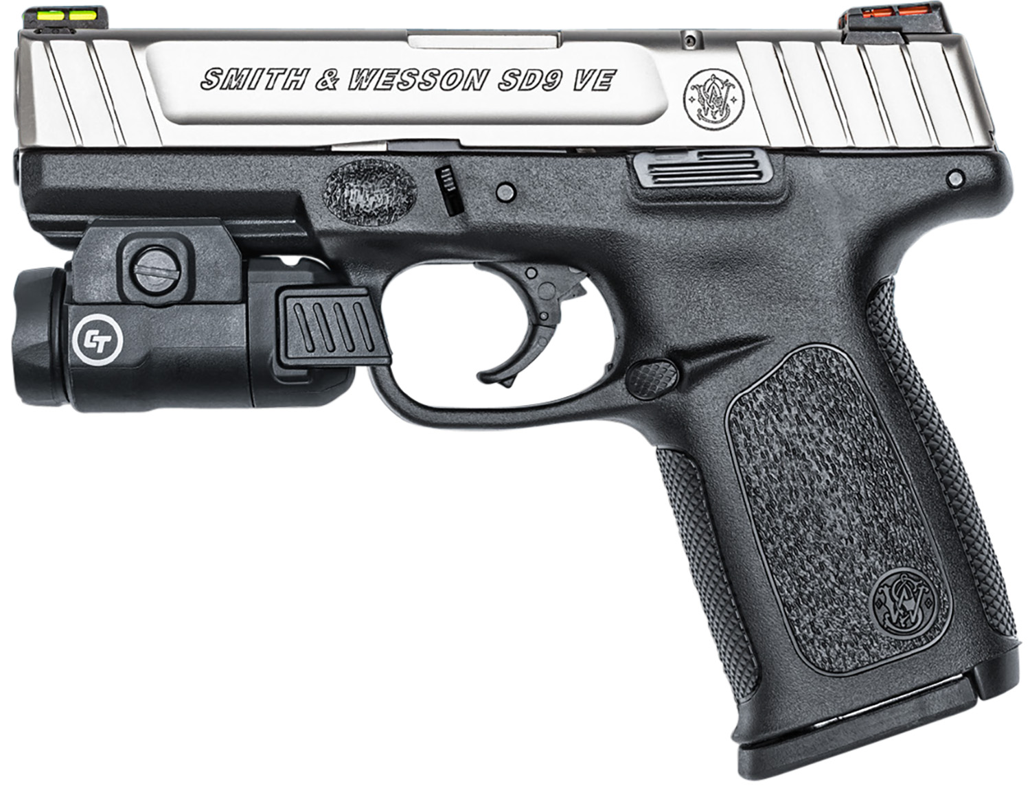 SMITH & WESSON SD9 VE 8mm 4" 16rd Pistol w/ Cimson Trace CMR-209 Rail Master Tactical Light ...