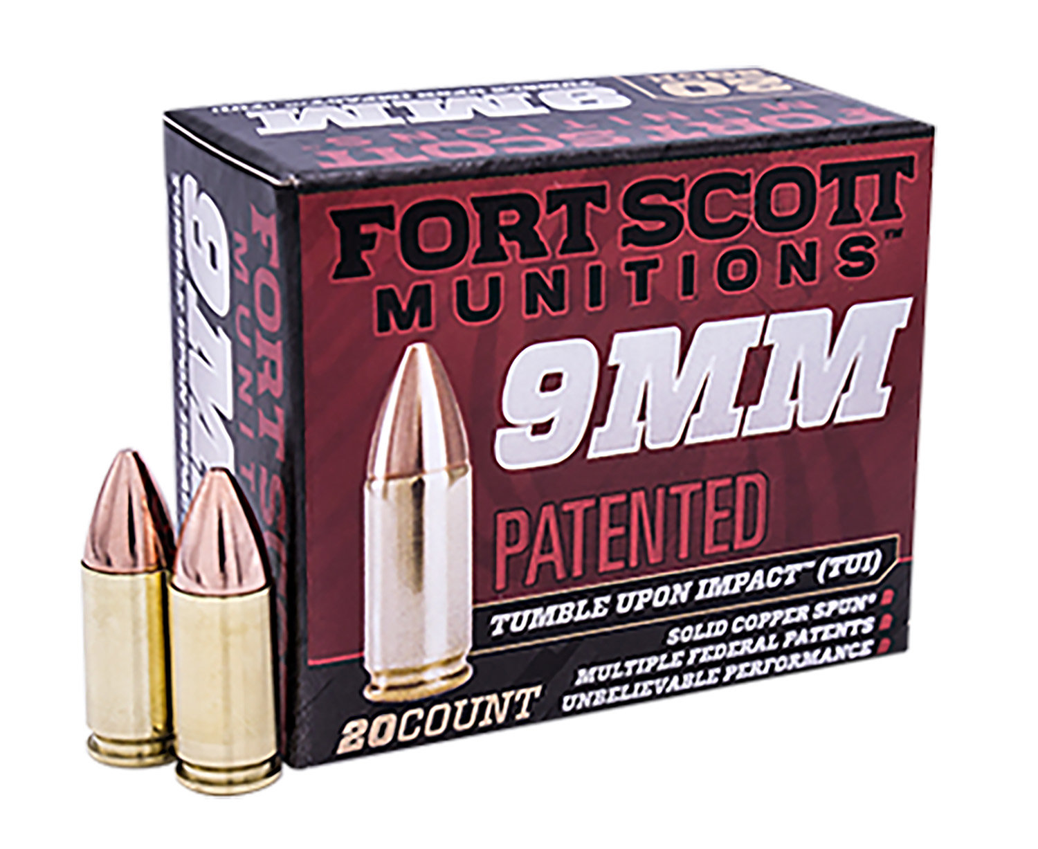 FORT SCOTT MUNITIONS 9mm 115Gr Nickel TUI Pistol Ammo 20rd | KYGUNCO