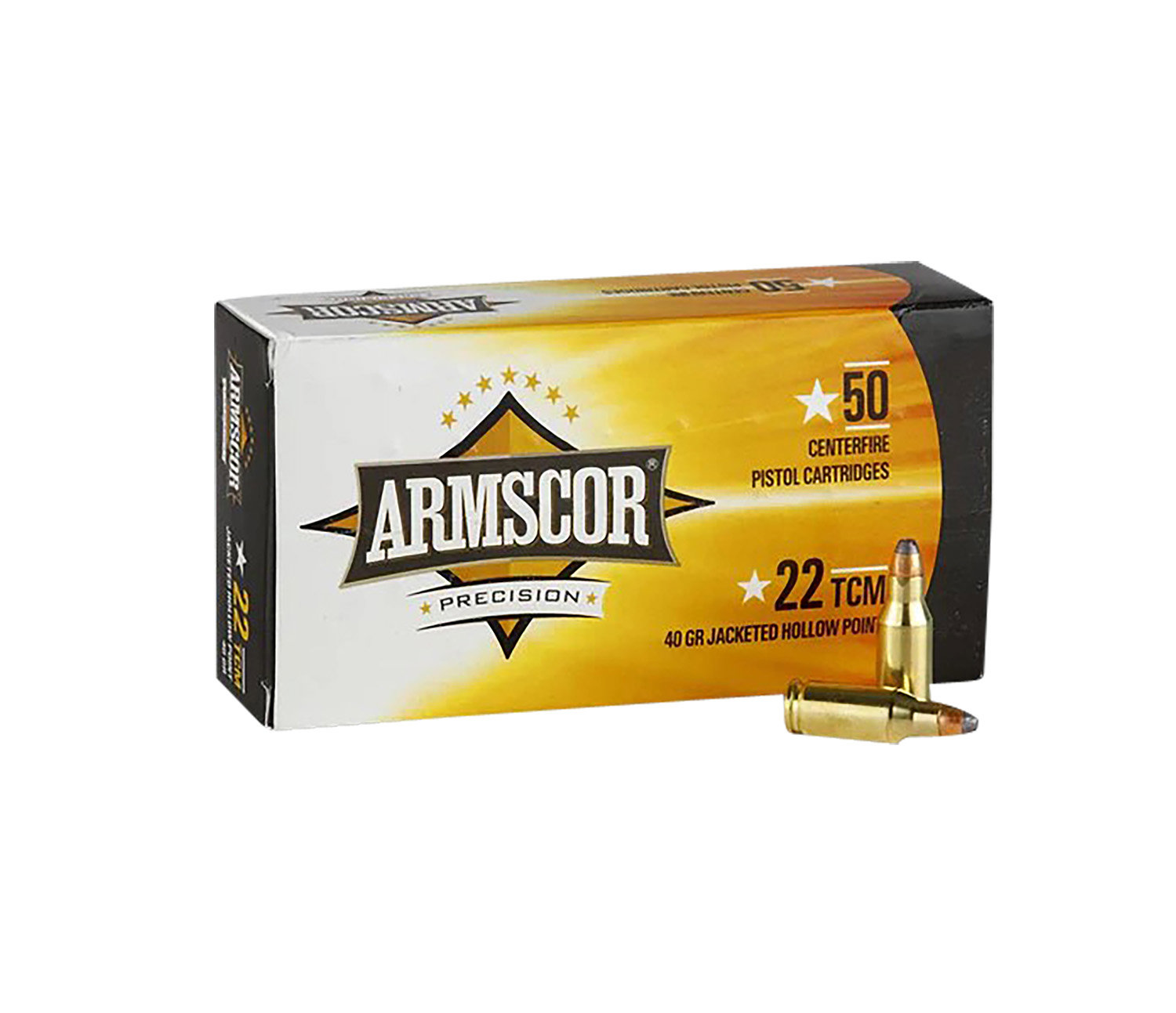 ARMSCOR Precision 22 TCM 40gr Jacketed Hollow Point Ammunition | 50 ...