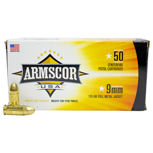 ARMSCOR 9mm 115Gr FMJ 50rd | KYGUNCO