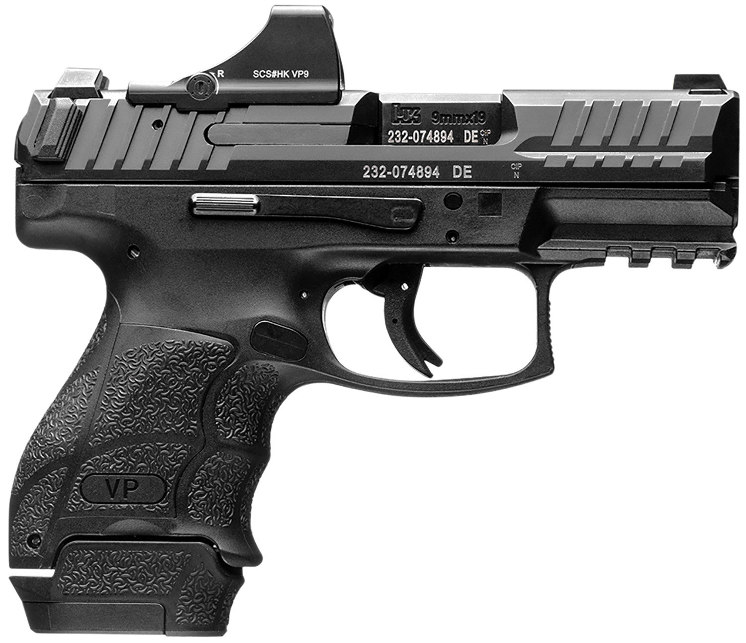 HK USA VP9SK 9mm 3.4" 15rd Pistol w/ Holosun SCS Red Dot | Black | KYGUNCO