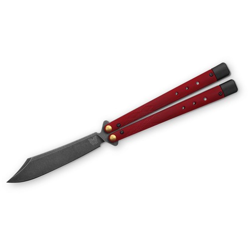 BENCHMADE Necron Balisong Butterfly Knife 4.59ʺ Scimitar Blade w/ Ruby ...