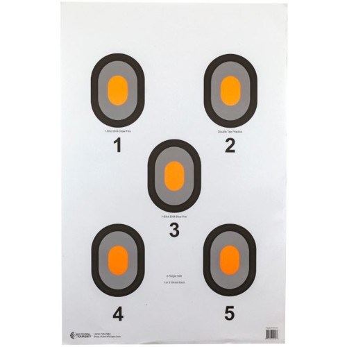 ACTION TARGET Five Bulls-Eye Orange & Black 23x35ʺ Target | 100 Count ...