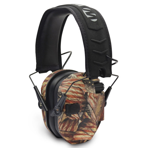 WALKER'S Razor Slim Electronic Ear Muffs American Flag | KYGUNCO
