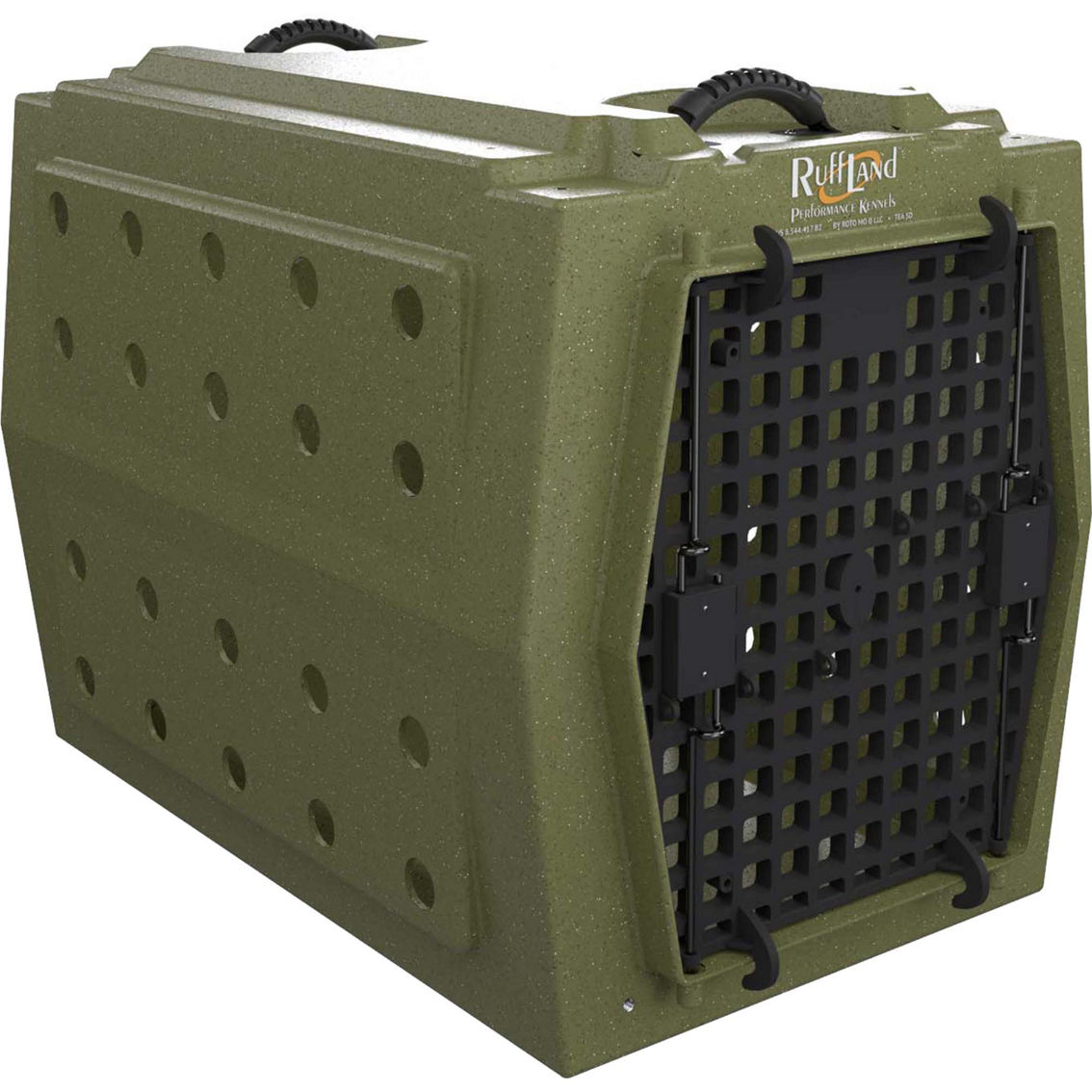 RUFF LAND Intermediate Single Door Dog Kennel | OD Green | KYGUNCO