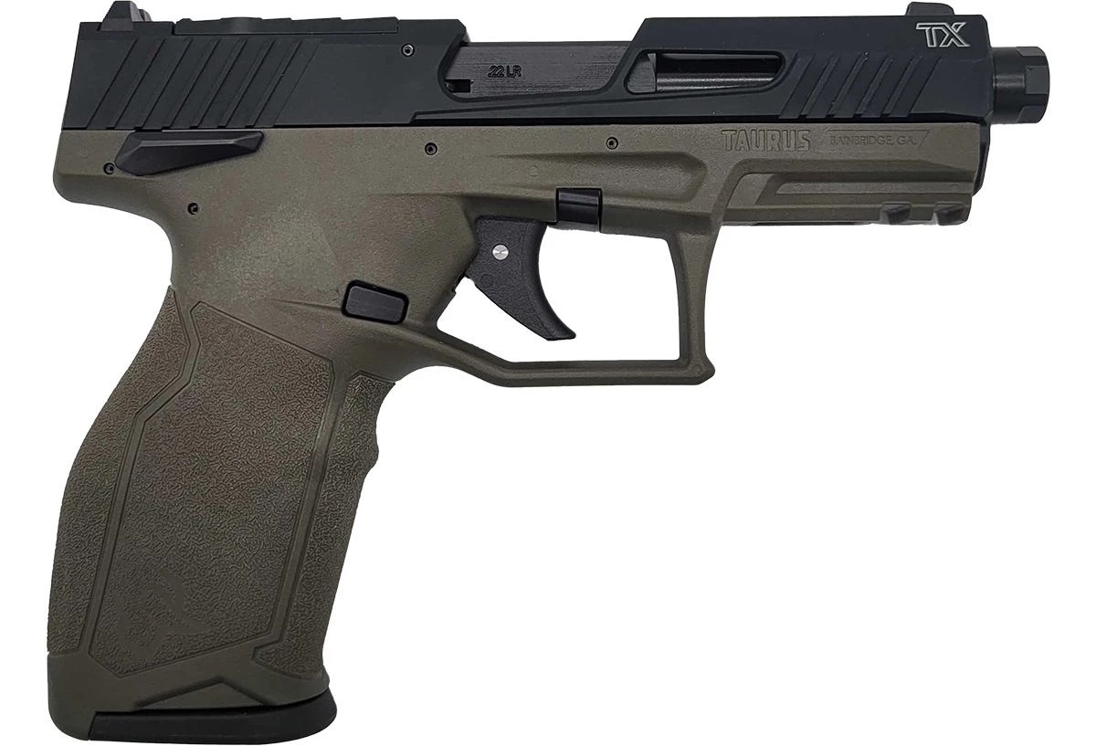TAURUS TX22 Gen2 T.O.R.O. 22 LR 4.1ʺ 22rd Optic Ready Pistol + Threaded Barrel | OD Green | KYGUNCO